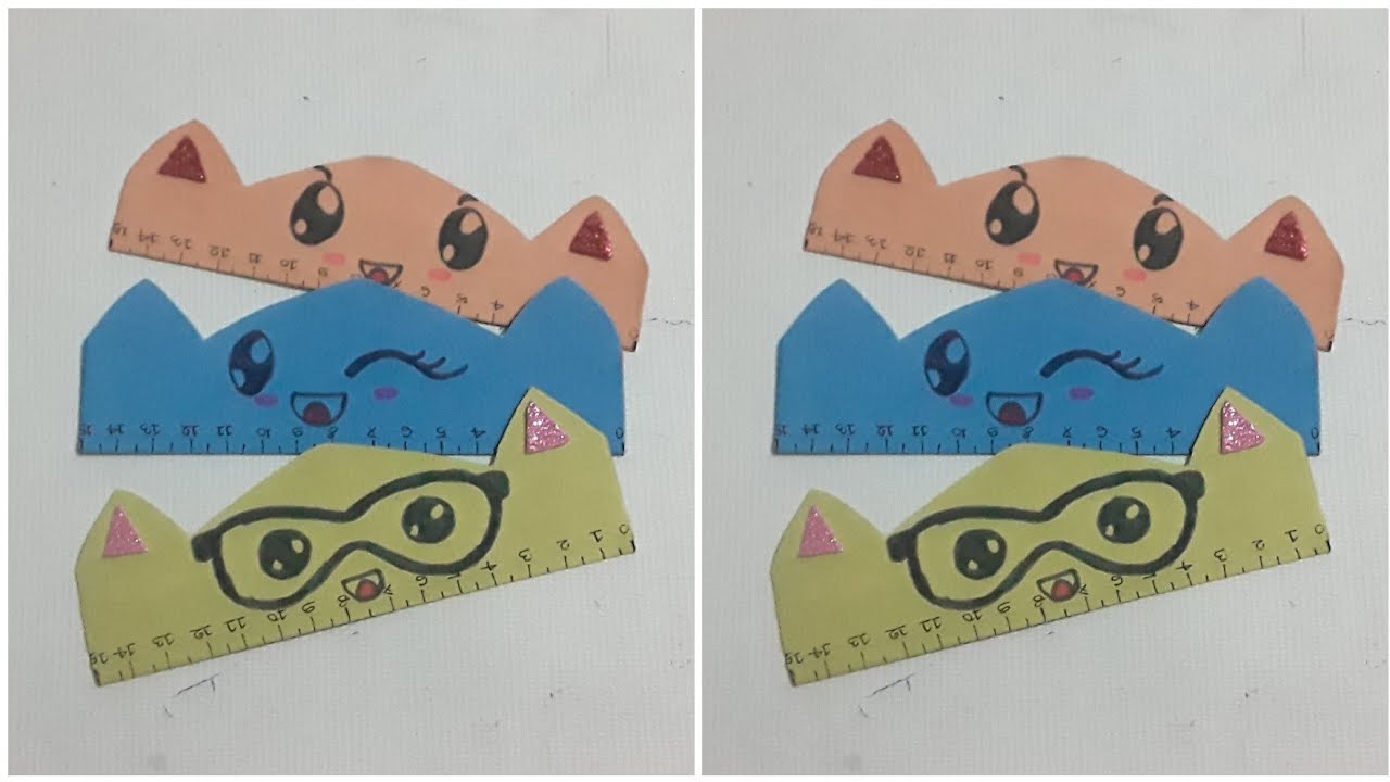 How to make ruler |Easy DAY cardboard rular|School supplies - YouTube