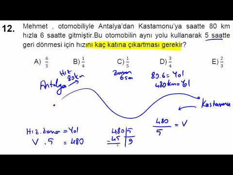 9. DENEME || 12.SORU || Hareket Problemleri Nasıl Çözülür?