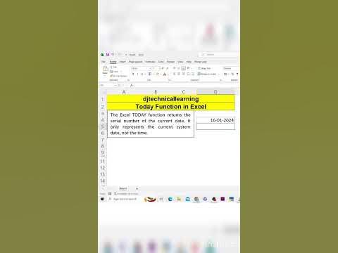 Today Function in Excel #exceltips #exceltech #excelfansonly #dataentry #today #shorts # ...