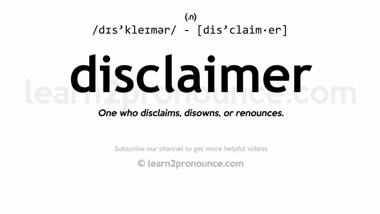 Disclaimer Definition - Home Alqu