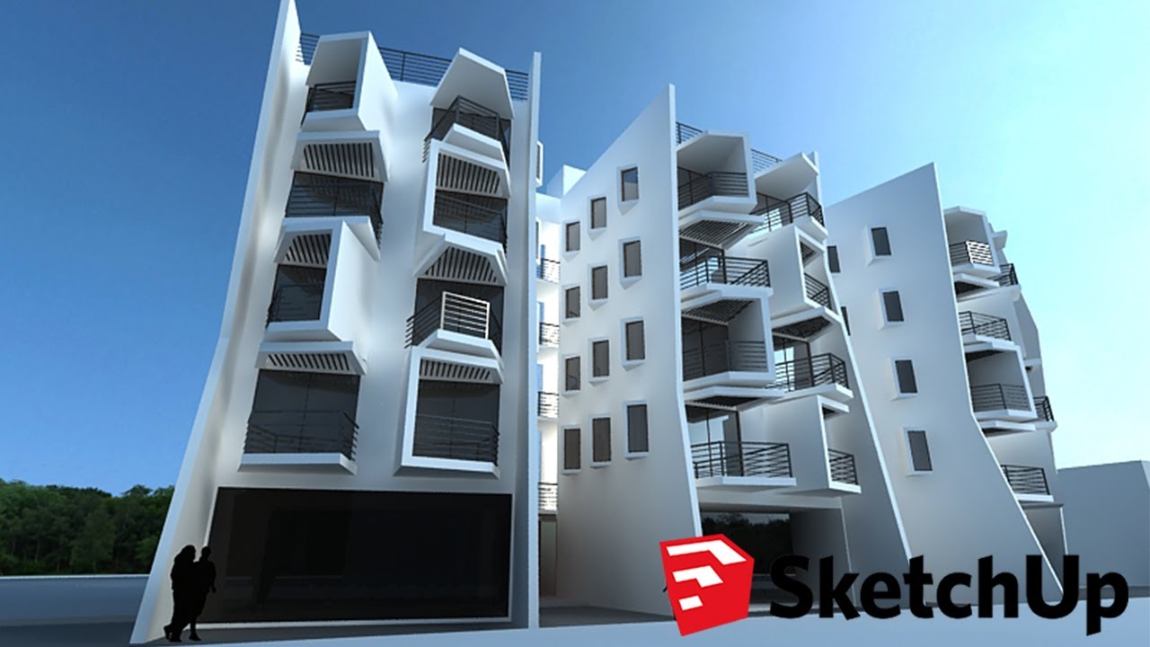 creating balcony facade in Sketchup | modern balcony design - YouTube