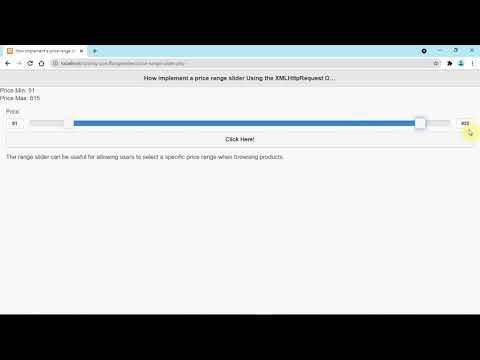 price range slider with javascript - YouTube