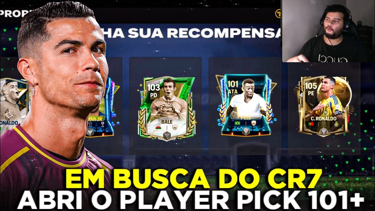 ABRI O PLAYER PICK 101+! EM BUSCA DO CR7 FC MOBILE - YouTube