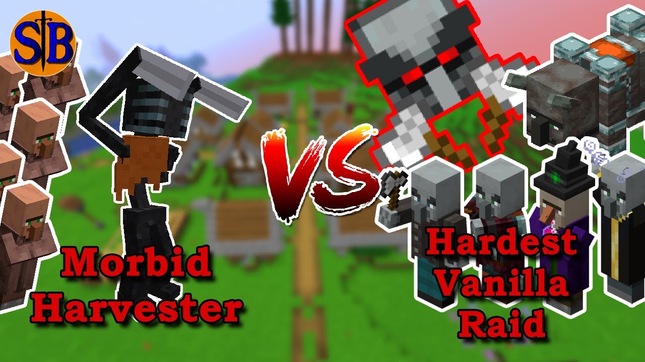 Morbid Harvester Defend against The HARDEST Vanilla Raid | Minecraft ...