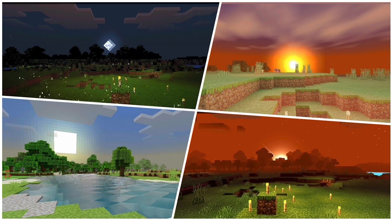 MCBE||top 4 realistic shaders released for bedrock edition!||1.16.100 ...