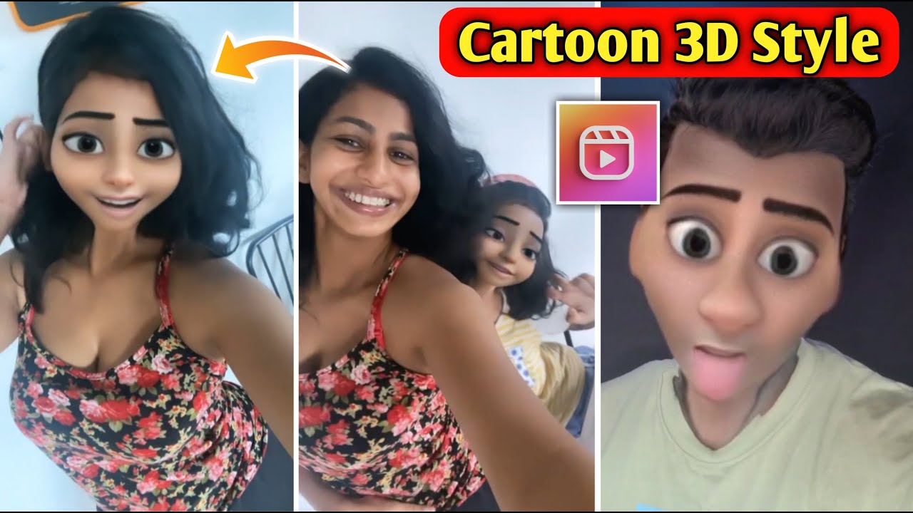 Cartoon 3D Style Filter on Snapchat || Reels Trend Cartoon Face Video ...