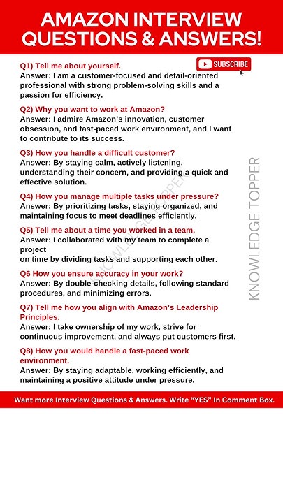 Amazon Interview Questions and Answers - YouTube