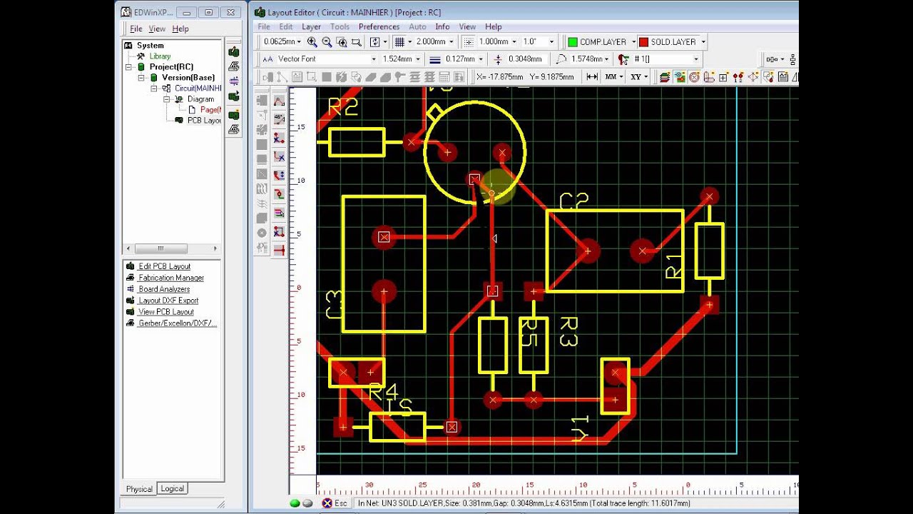 How to Rip up and Auto reroute traces in EDWinXP - YouTube