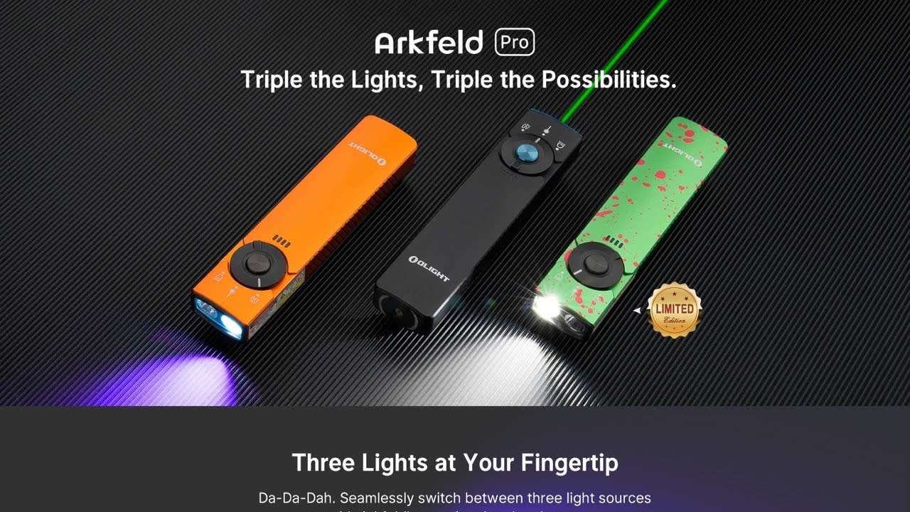 The New Olight Arkfeld Pro 3 lights a bigger battery and 30% brighter ...