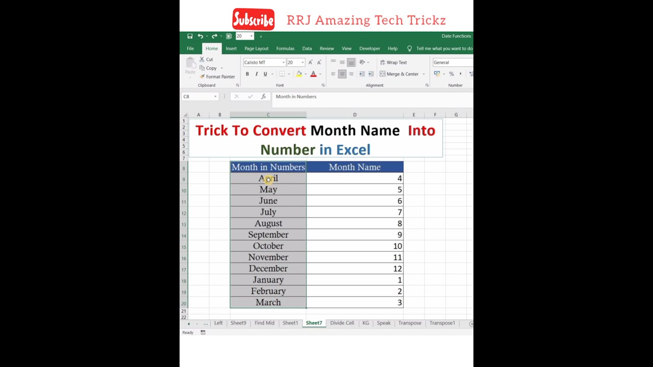 How To Convert Month Name Into Numbers In Excel Ll Shorts YouTube How To Convert Month Name Into Numbers In Excel Ll Shorts YouTube