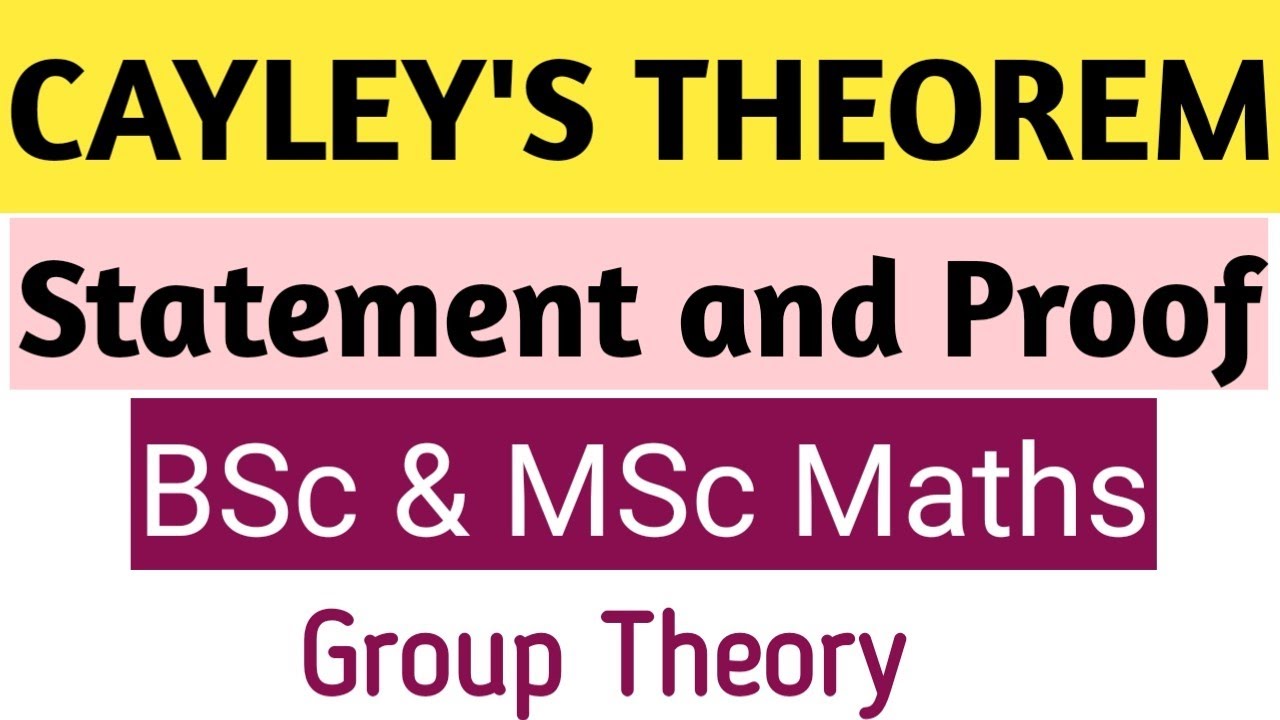 CAYLEY'S THEOREM | Cayley's Theorem proof | Group Theory | Ug pg maths ...