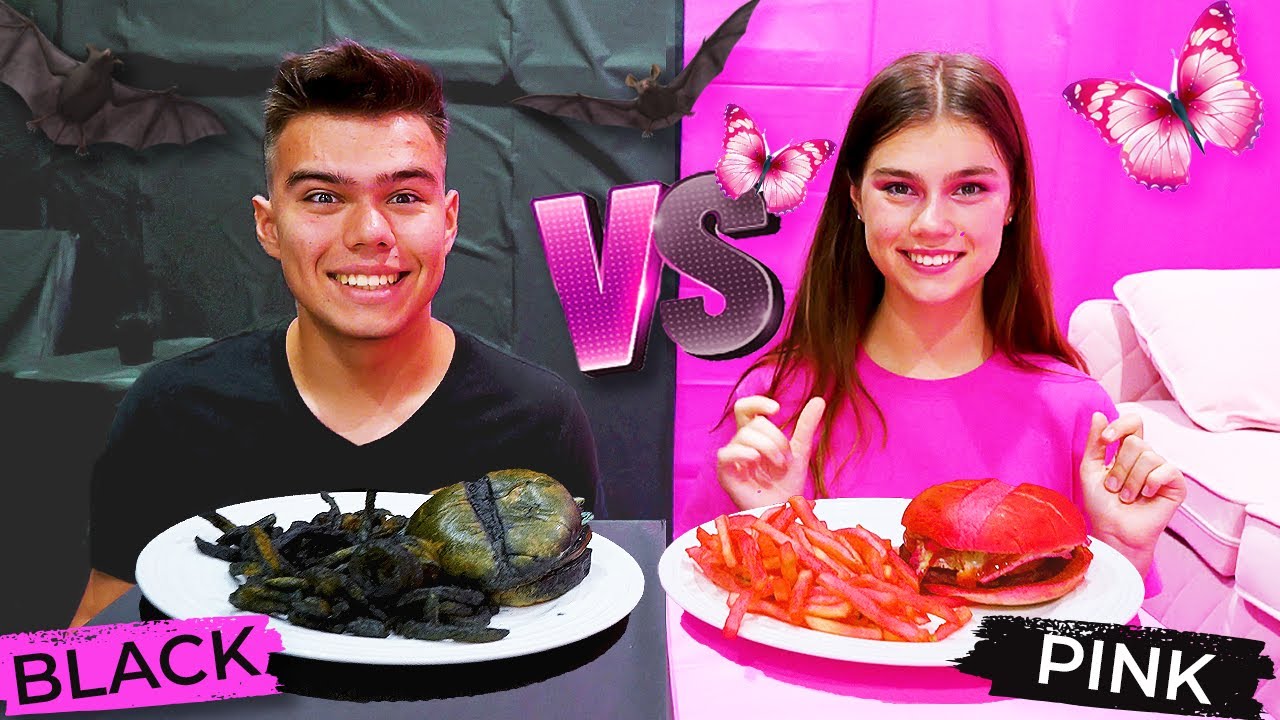 Pink vs Black 🖤 Color Challenge by Mia and friends - YouTube