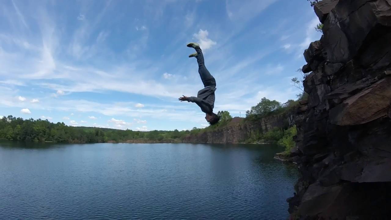 Cliff jumping on fire [GoPro] - YouTube