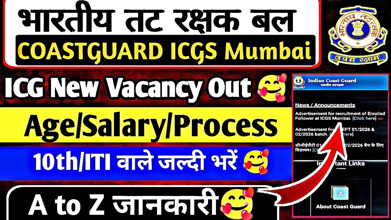 Coast Guard New vacancy 2025 Out🥰 | ICG New vacancy 2025 | Coastguard ...
