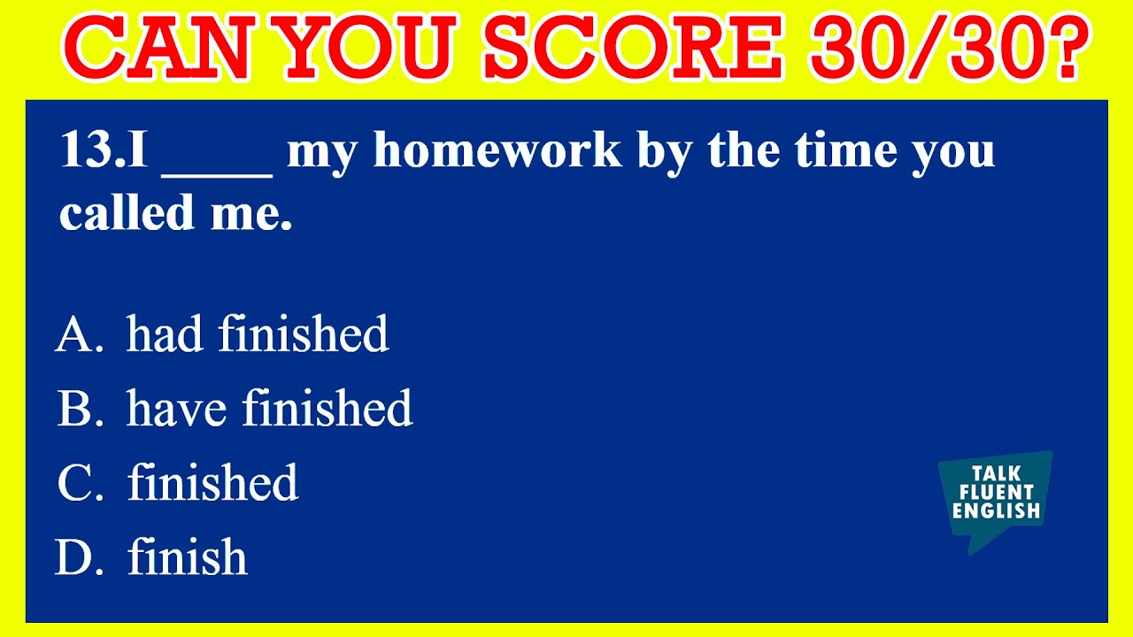 English Grammar Test for Beginners - Can you score 30 out of 30? - YouTube