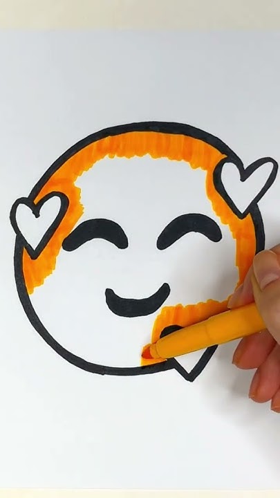 How to draw emoji tutorial for kids, easy drawing and painting - YouTube
