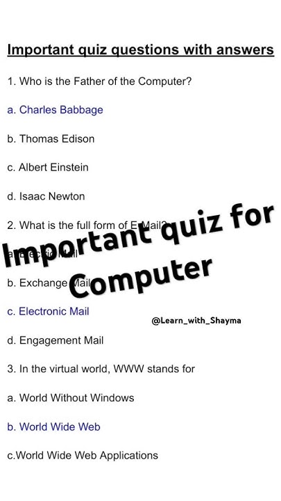 Basic Computer quizzes questions with answers #shortsvideo # ...