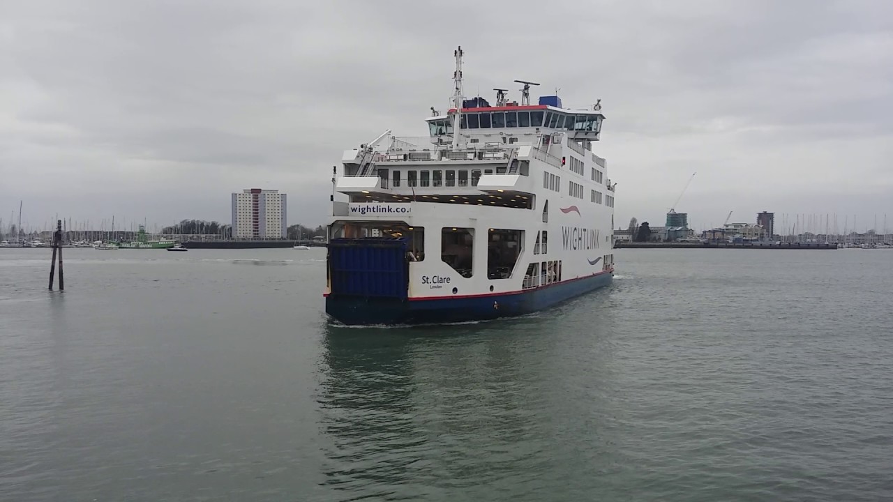 Wightlink car ferry St Clare arrives in Portsmouth Harbour 10 December ...
