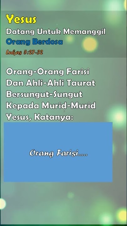 Yesus Datang Untuk Memanggil Orang Berdosa (Lukas 5:27-32) - YouTube