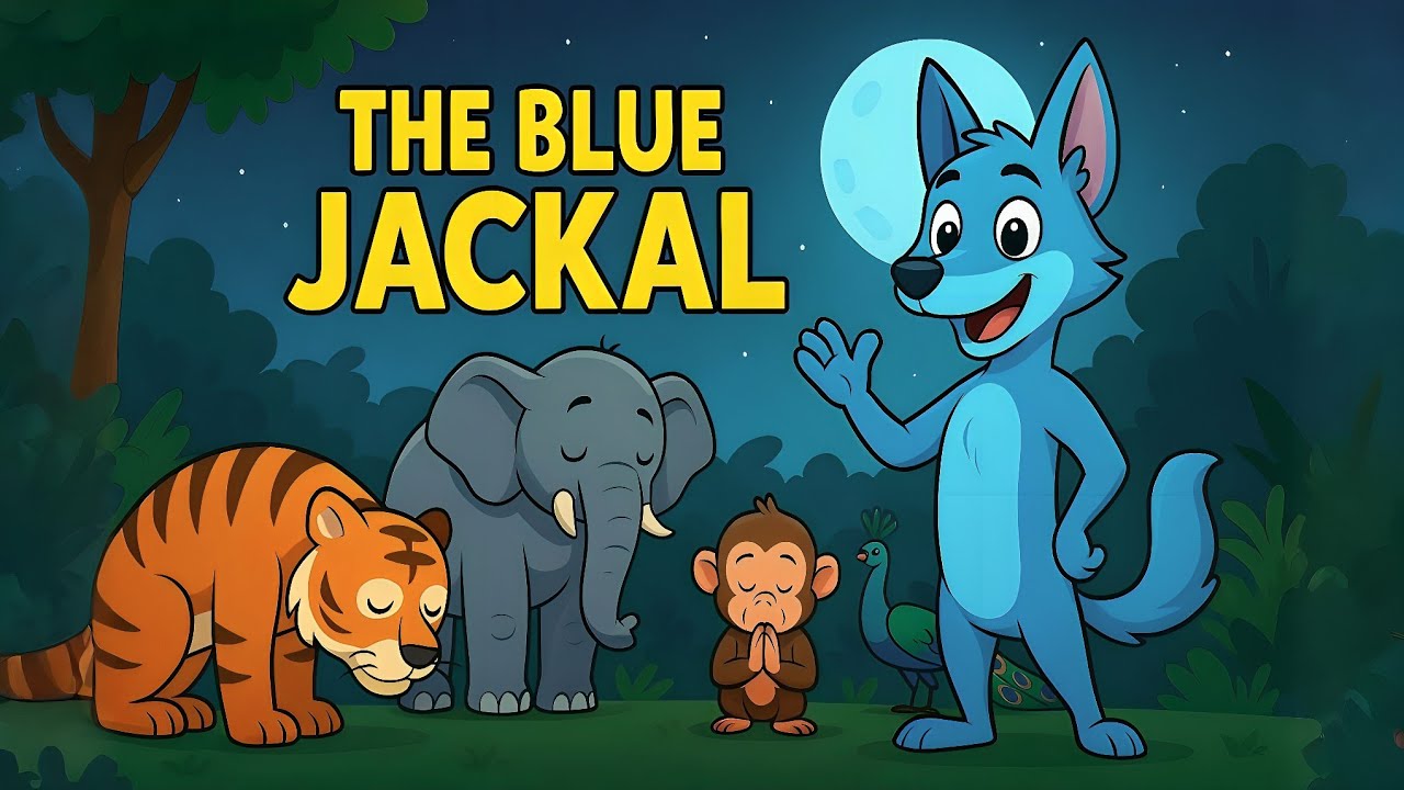 The Blue Jackal 🐺 | Fun Moral Story | Animated Animal Tale - YouTube