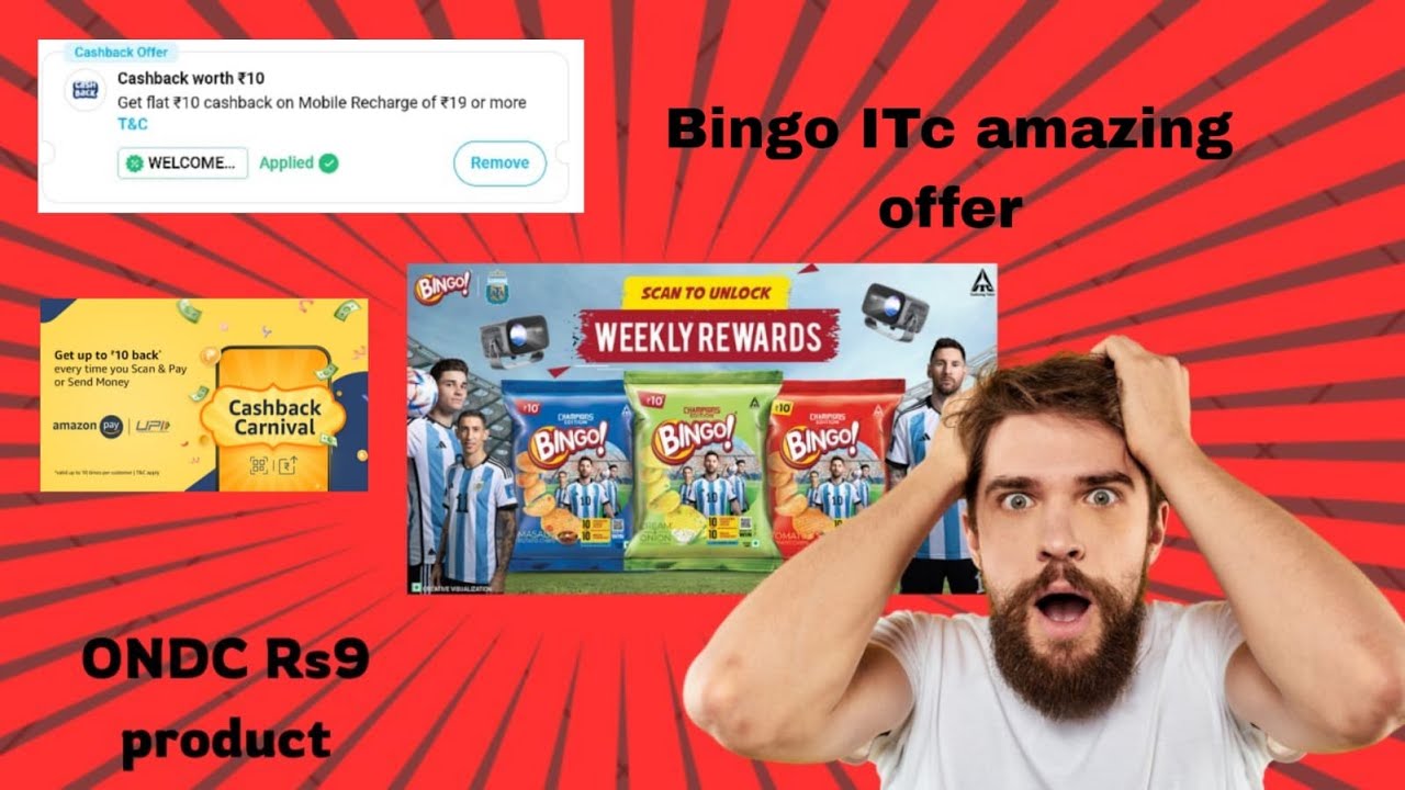 🔥New Bingo Itc loot , Amazon 3 best shopping ofers , Paytm ONDC offer ...