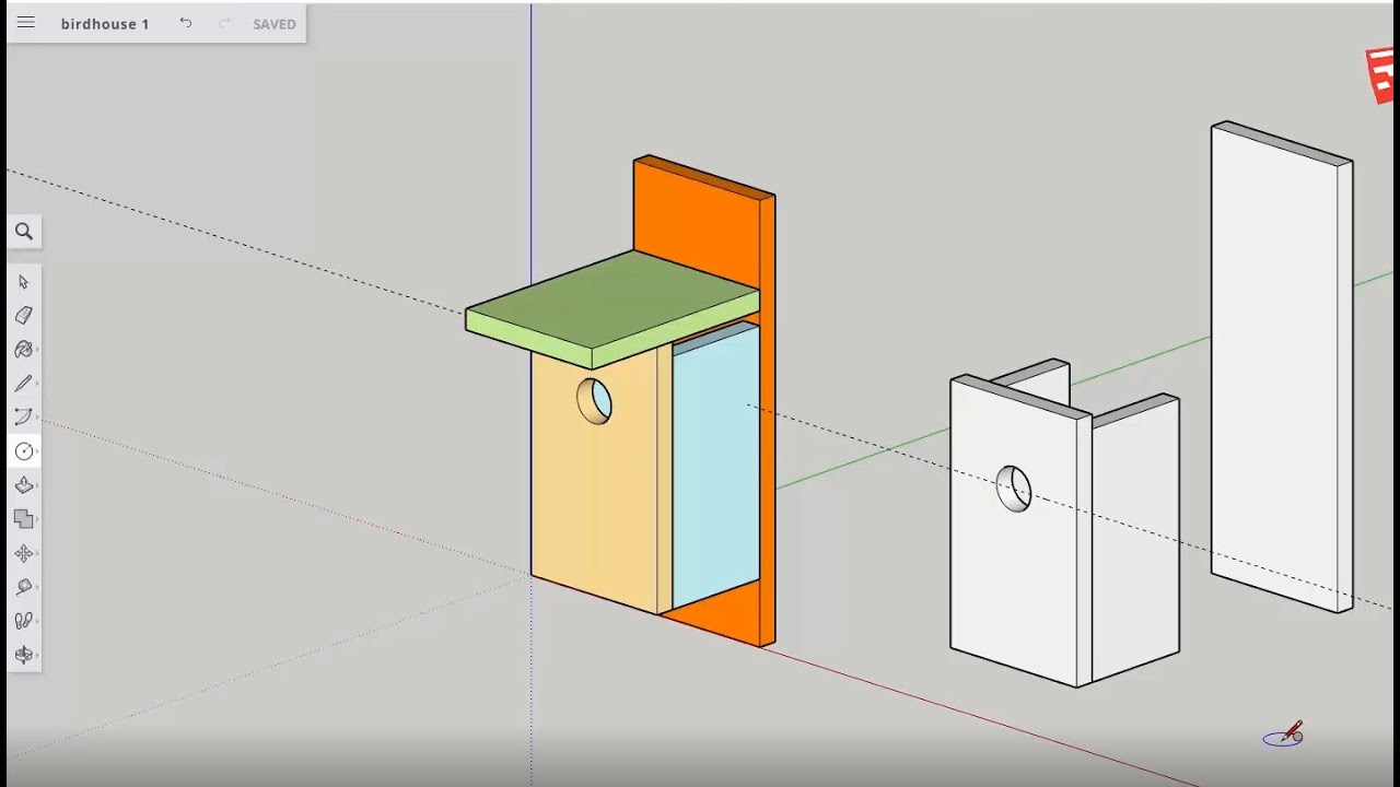 Use Sketchup for Web to Model a Birdhouse - YouTube