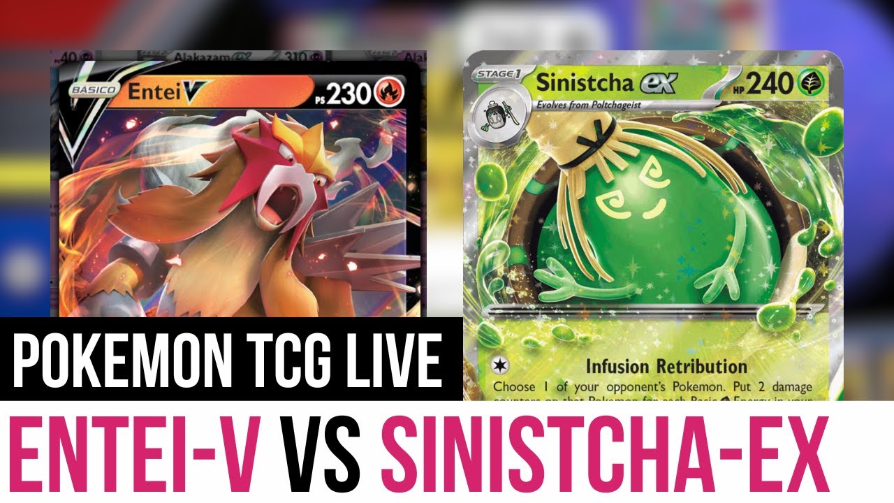 Entei-V vs Sinistcha-EX | Pokemon TCG LIVE | 2024 - YouTube