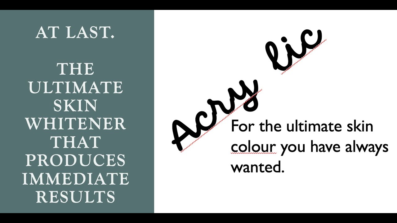 The ultimate skin whitener with immediate results. - YouTube