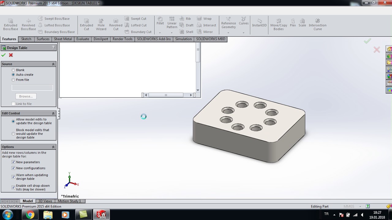 SOLIDWORKS DESIGN TABLE - YouTube
