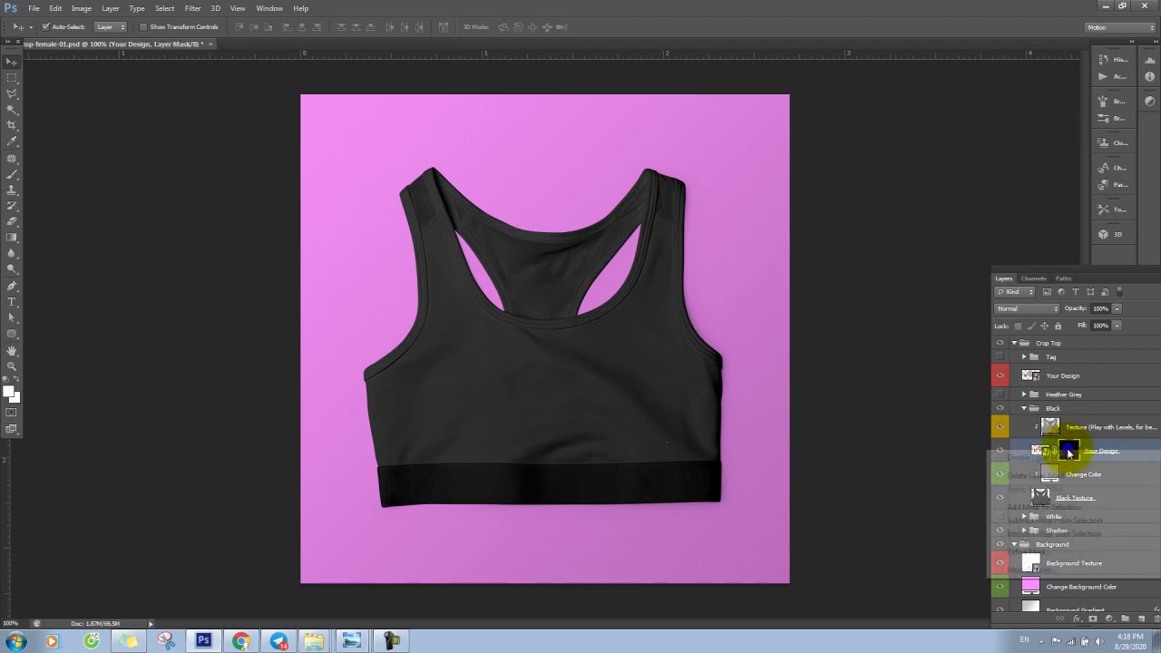 How To Use Crop Top Female Mockup PSD Download - YouTube