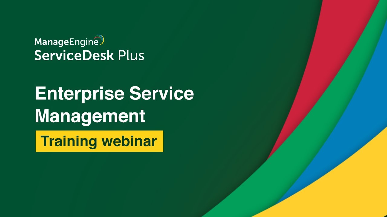 Enterprise Service Management (ESM) in ServiceDesk Plus 11.0 - YouTube