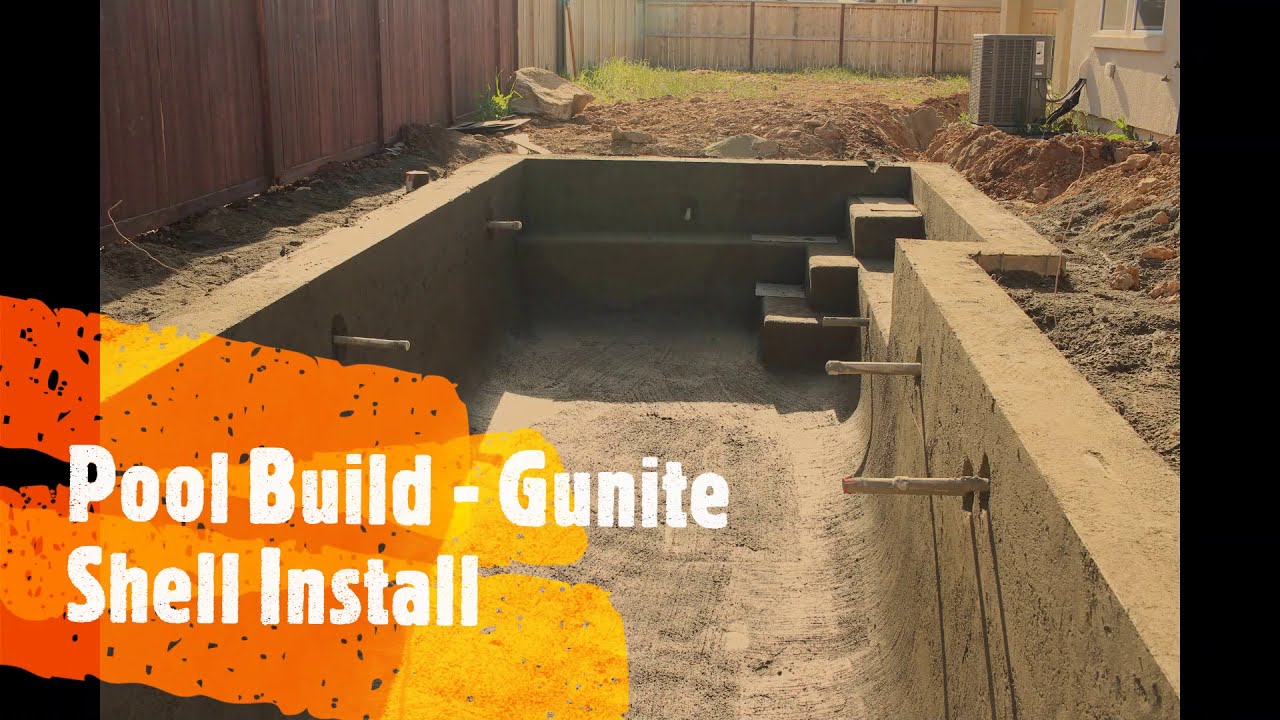 Pool Build - Gunite Shell Install - YouTube