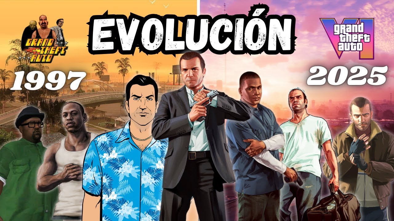 LA EVOLUCIÓN DE LA SAGA GRAND THEFT AUTO (1997-2025) - YouTube