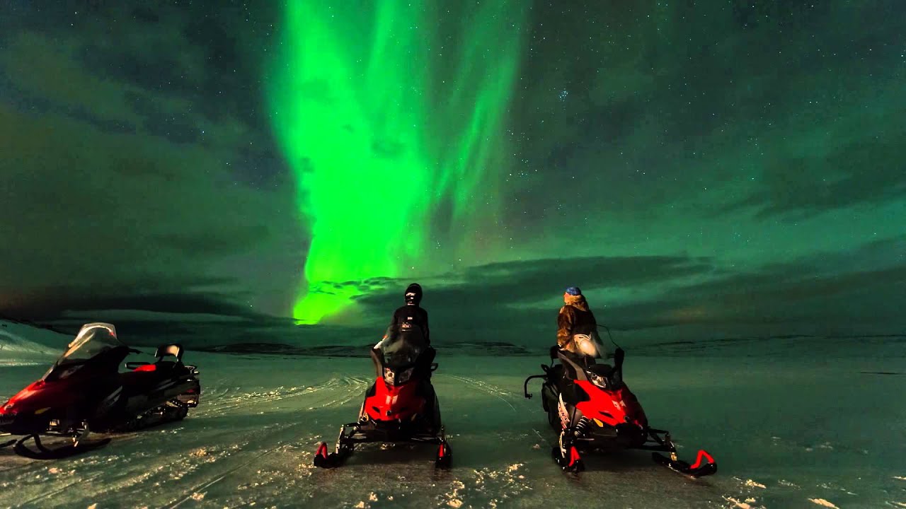Snowmobiling in the polar night in Norway - YouTube