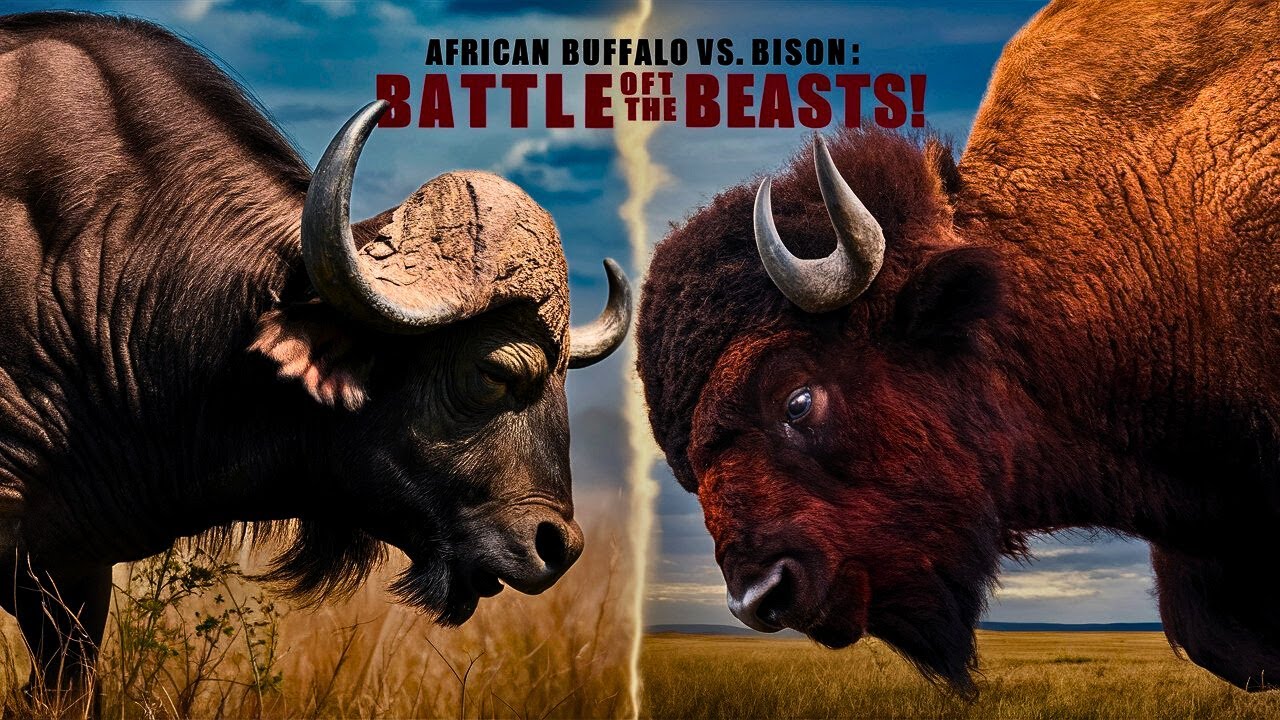 African Buffalo vs. Bison: Battle of the Beasts - YouTube