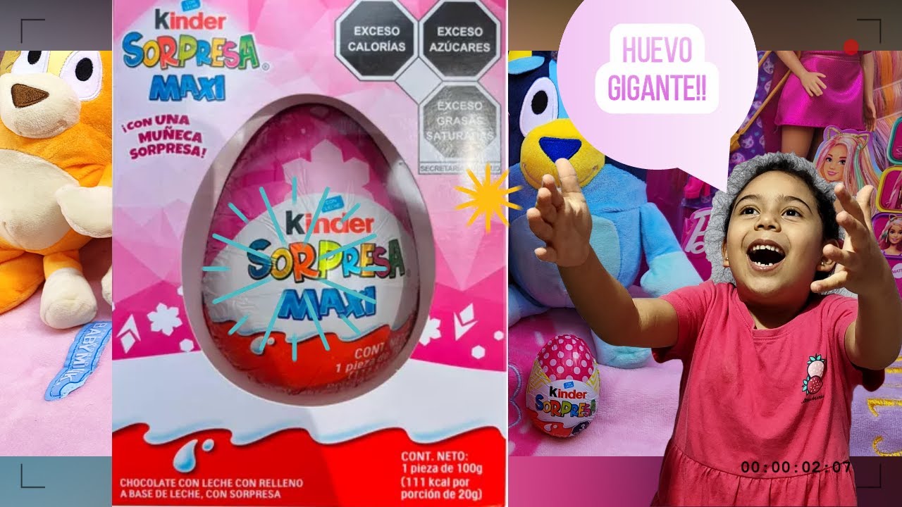 HUEVO KINDER SORPRESA GIGANTE DE CHOCOLATE PARA NIÑAS VS TAMAÑO NORMAL ...