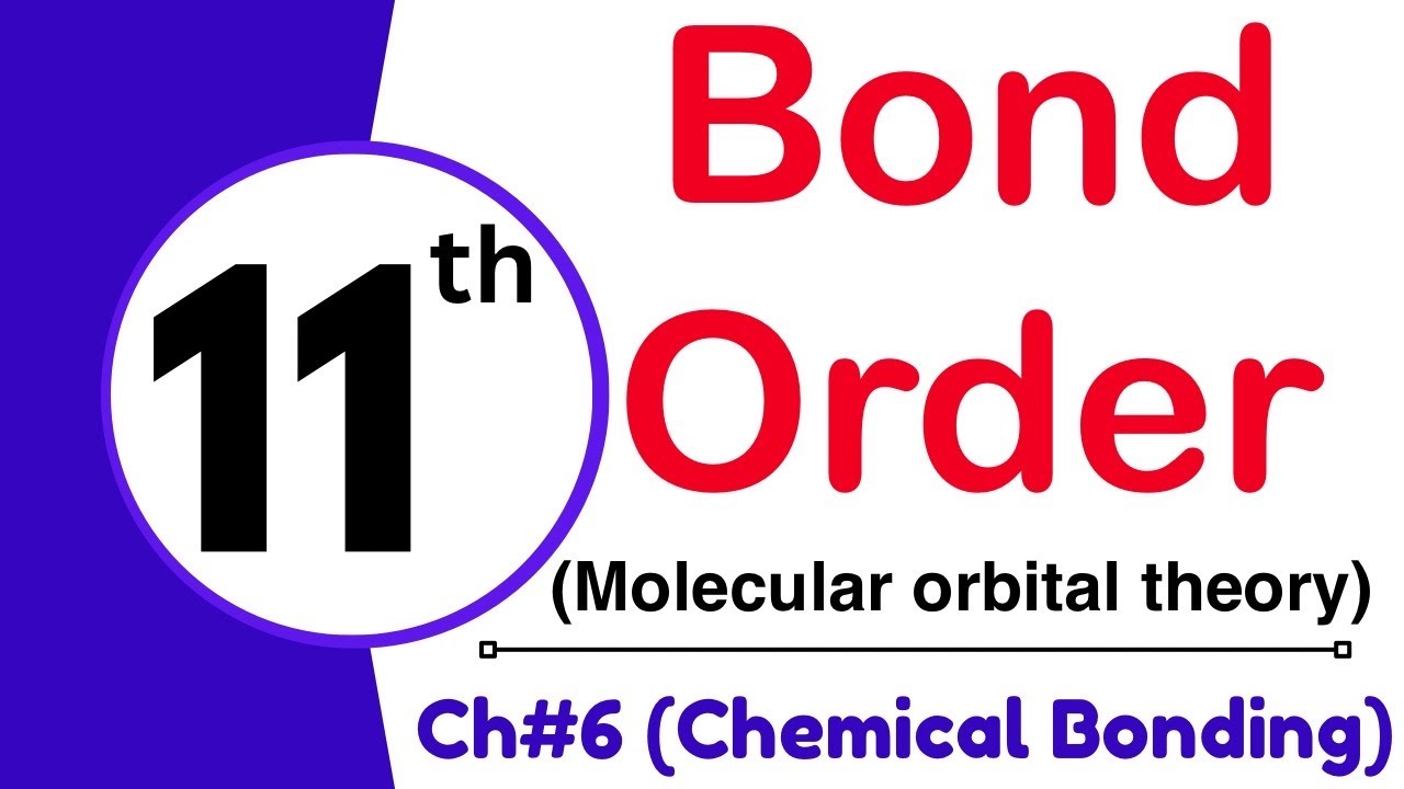 Bond order | Bond order in MOT | Molecular orbital Theory | 11th class ...