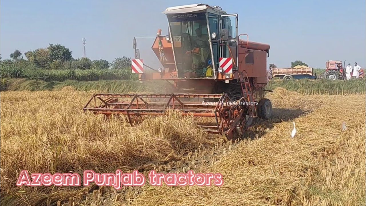 Harvester Harvesting paddy||Harvester someca m152 great performance ...