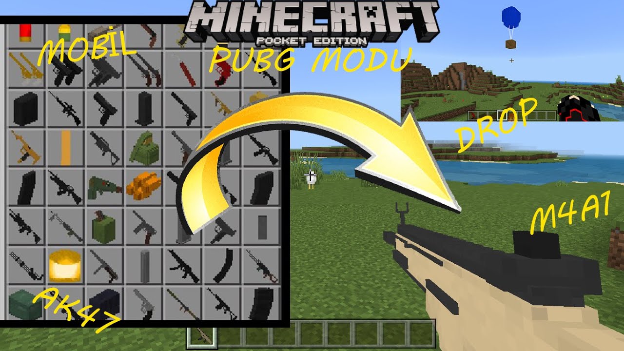 PUBG MODU MİNECRAFT PE 😱 - YouTube