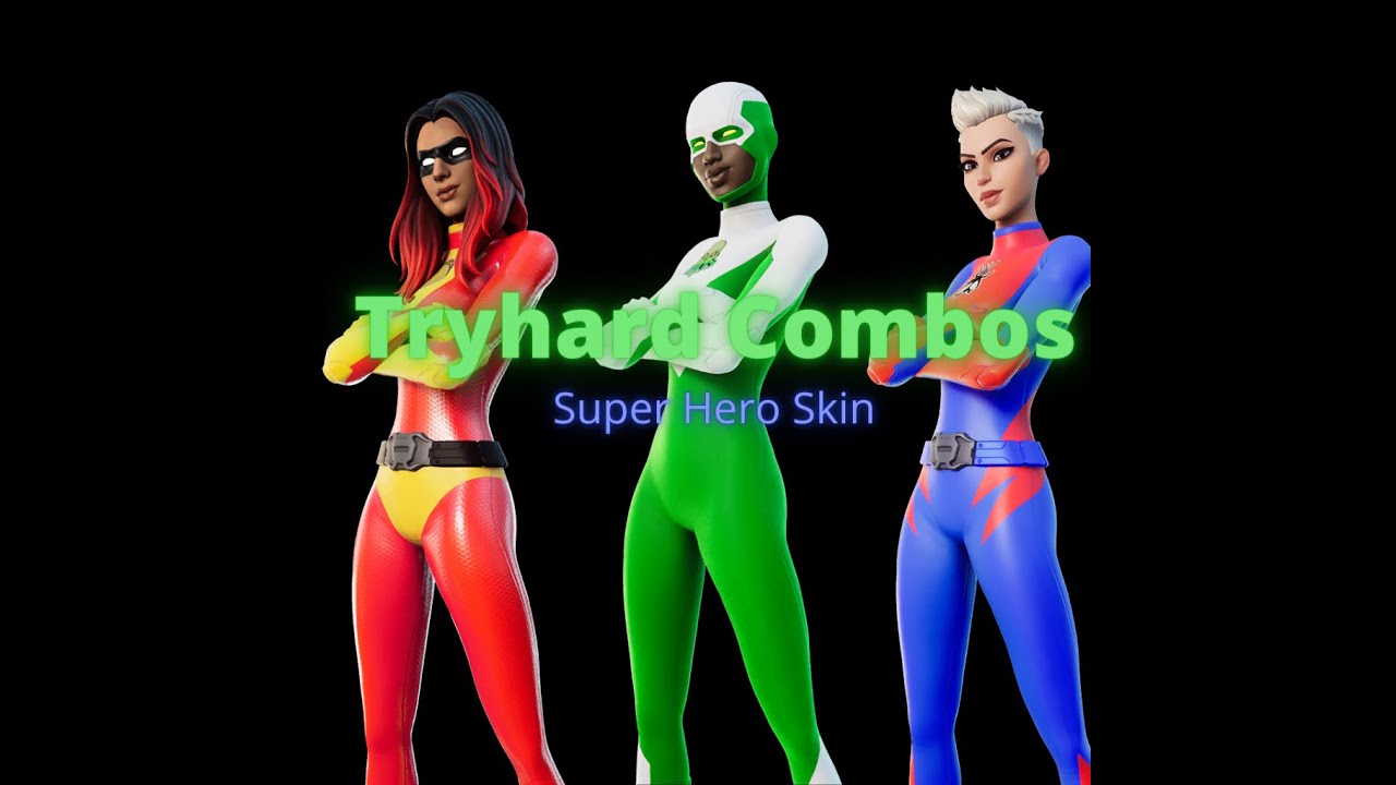 Tryhard Combos With SUPERHERO Skin|Fortnite| - YouTube