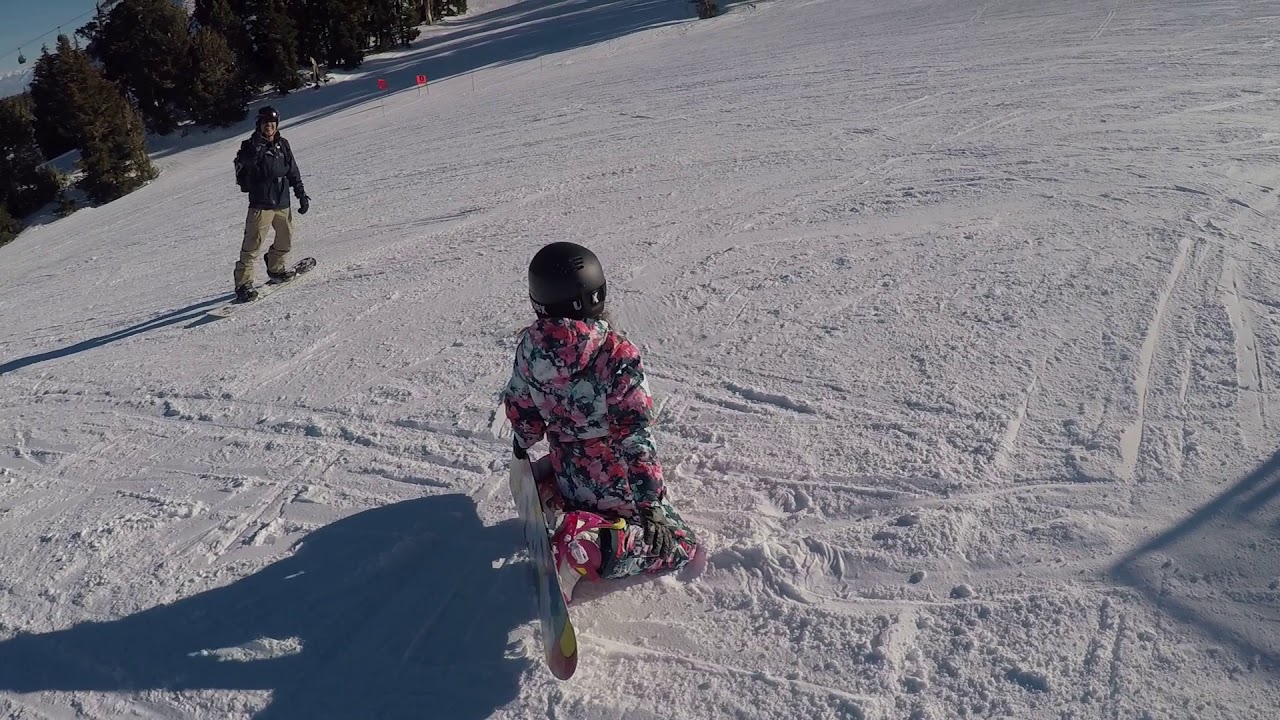 Chloe Hits "SLOW" Sign Snowboarding - YouTube