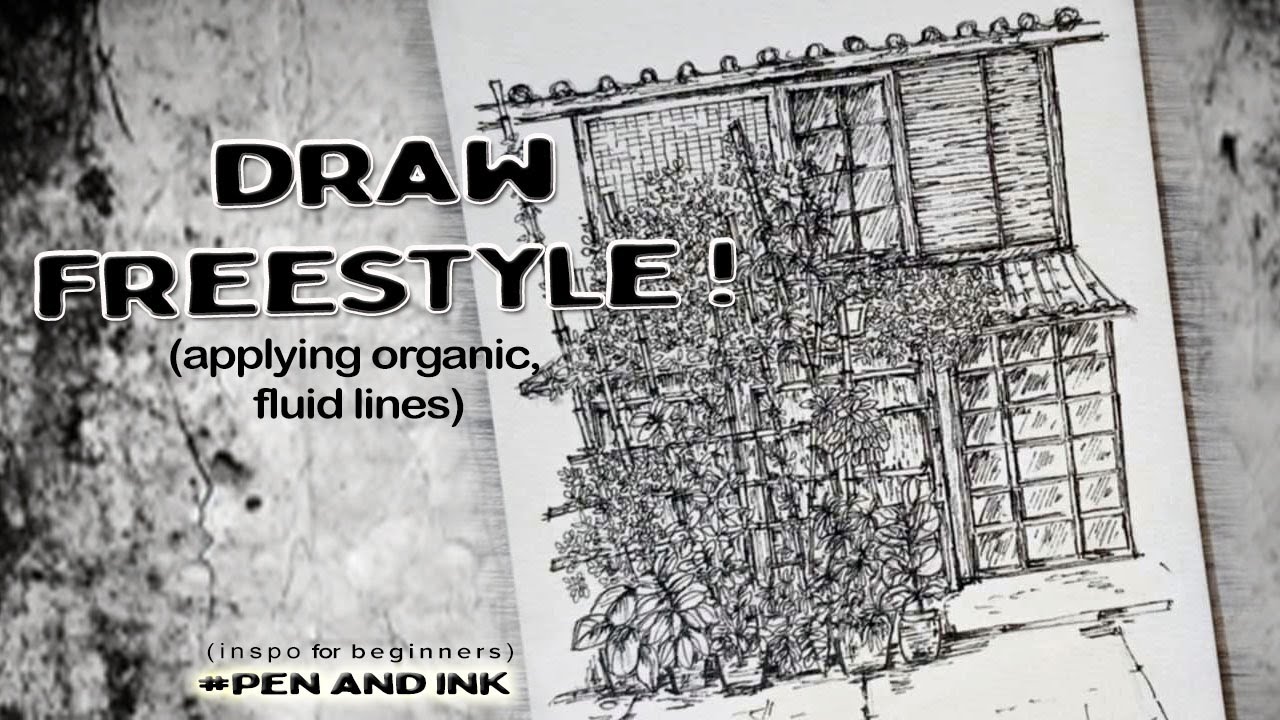Freestyle drawing. Applying organic, fluid lines with pen & ink. EP 44 ...