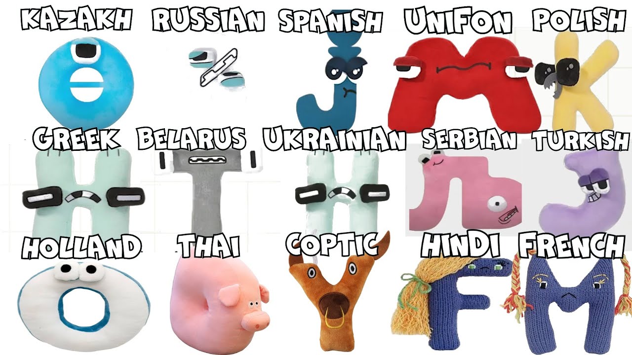 NEW PLUSH ALPHABET LORE But It's Different Languages (New Full Version ...