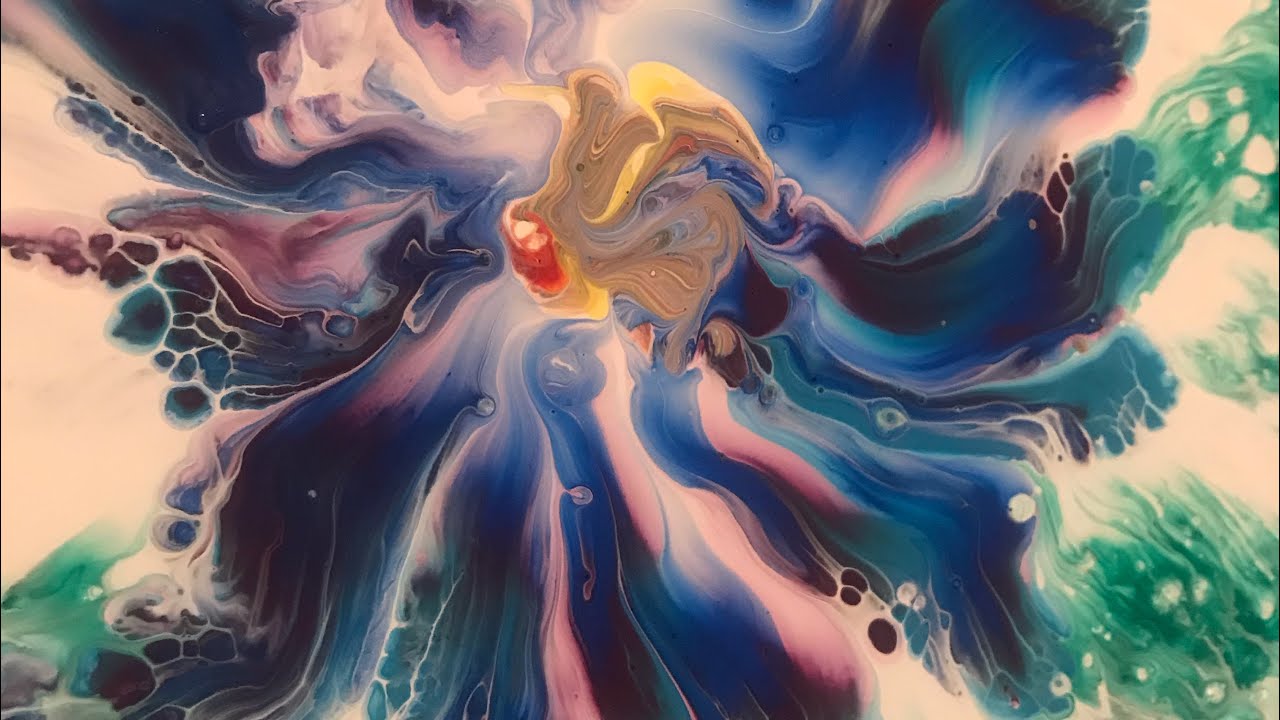 Flower dip using a paper towel acrylic paint technique - YouTube