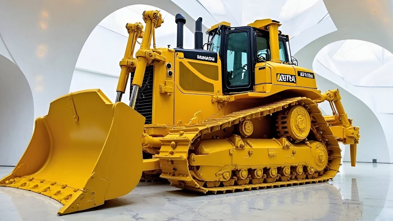 Komatsu D575A: The World’s Largest Bulldozer in a Luxury Showroom - YouTube