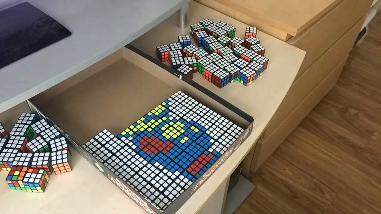 Rubik's Cube Mosaic - 3 Different Marios From Super Mario 3 - YouTube