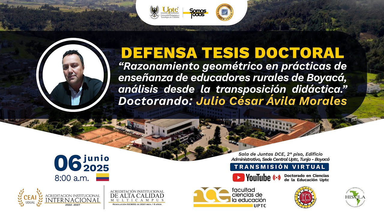 Defensa Tesis Doctoral Julio César Ávila Morales - CADE Uptc - YouTube