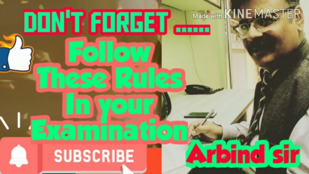 Follow these rules in your examination - YouTube