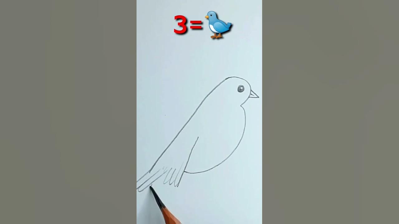 bird drawing easy #youtubeshort #shorts #viral #drawing # ...