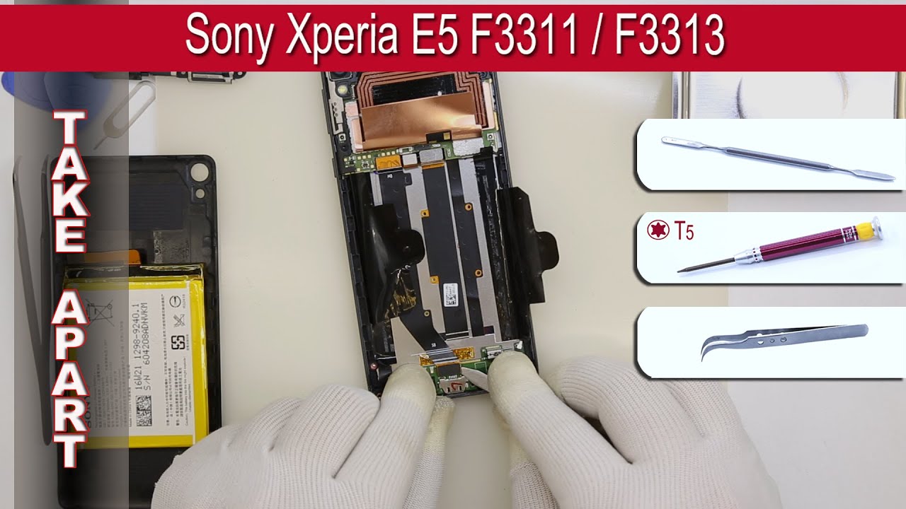 How to disassemble 📱 Sony Xperia E5 F3311 / F3313 Take apart Tutorial ...